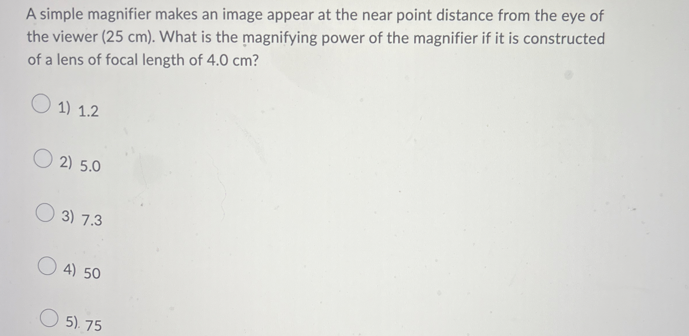 Solved A simple magnifier makes an image appear at the near | Chegg.com