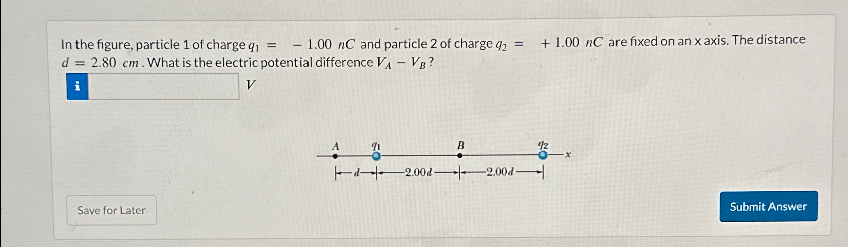 Solved In the figure, particle 1 ﻿of charge q1=-1.00nC ﻿and | Chegg.com