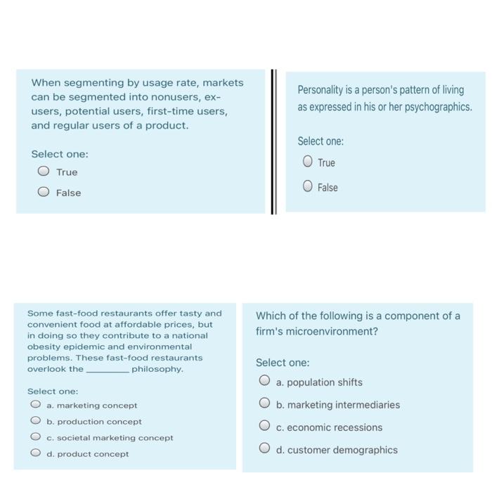 Solved When segmenting by usage rate, markets can be | Chegg.com