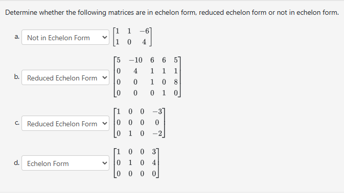 Solved The reduced row-echelon forms of the augmented | Chegg.com