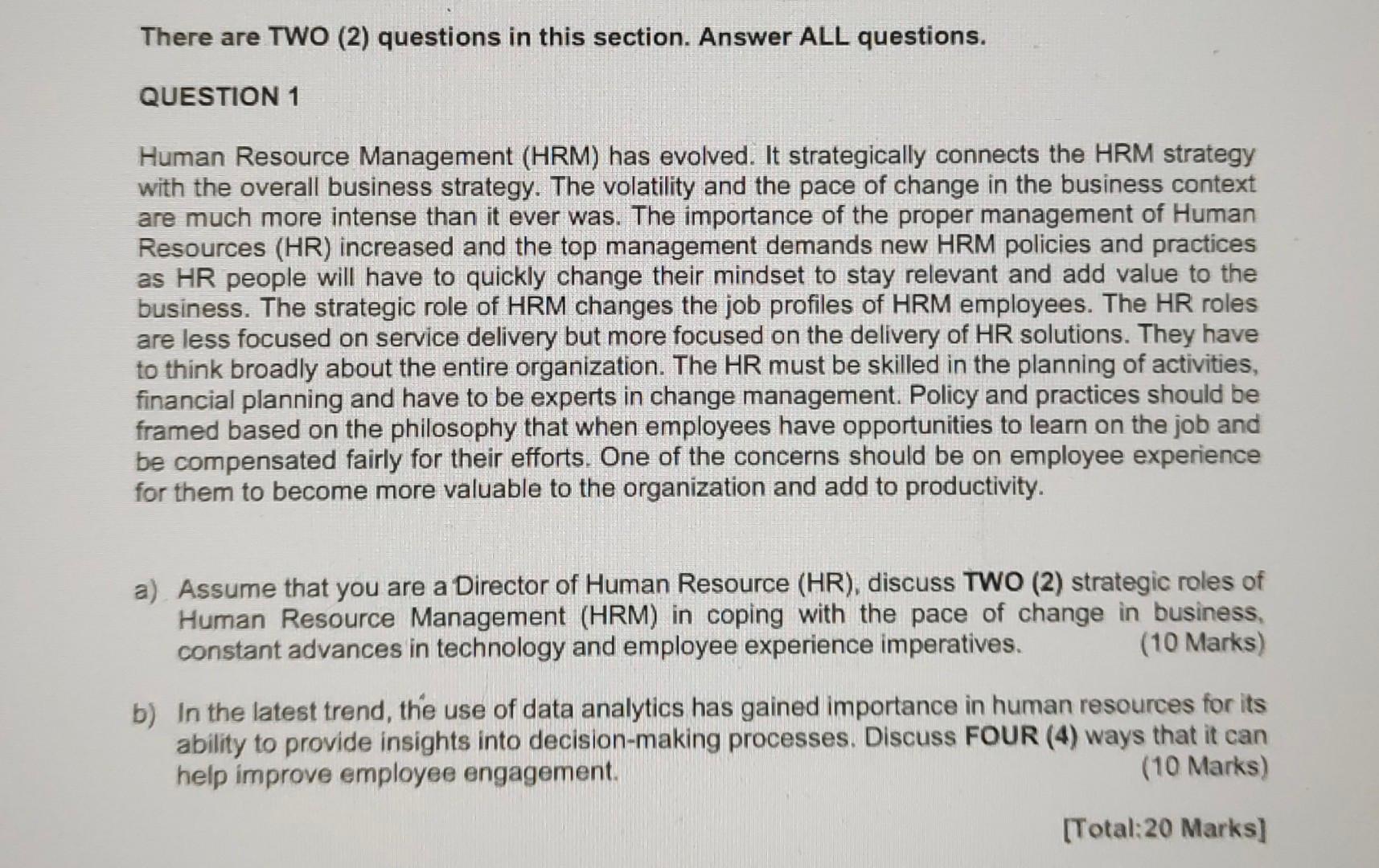 Solved There are TWO (2) questions in this section. Answer | Chegg.com
