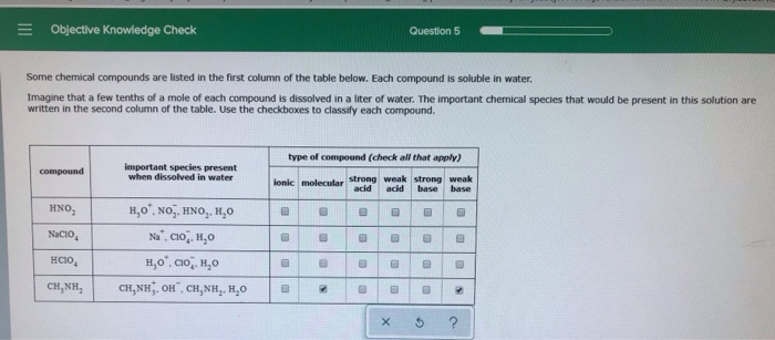 Solved = Objective Knowledge Check Question 5 Some chemical | Chegg.com