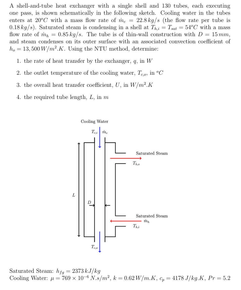 Solved 1. ﻿the rate of heat transfer by the exchanger, q, | Chegg.com