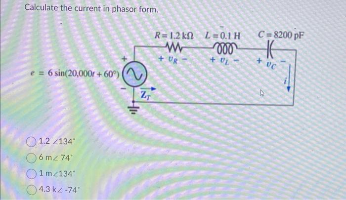 Solved For the inductive element, calculate the voltage | Chegg.com