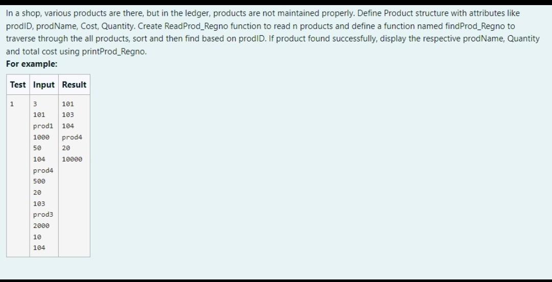 Solved In a shop, various products are there, but in the | Chegg.com