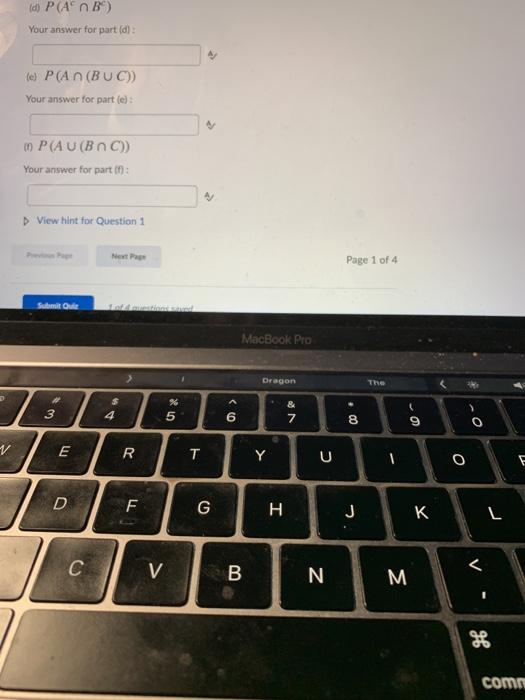 Solved Let A, B, and be three independent events. Given that | Chegg.com
