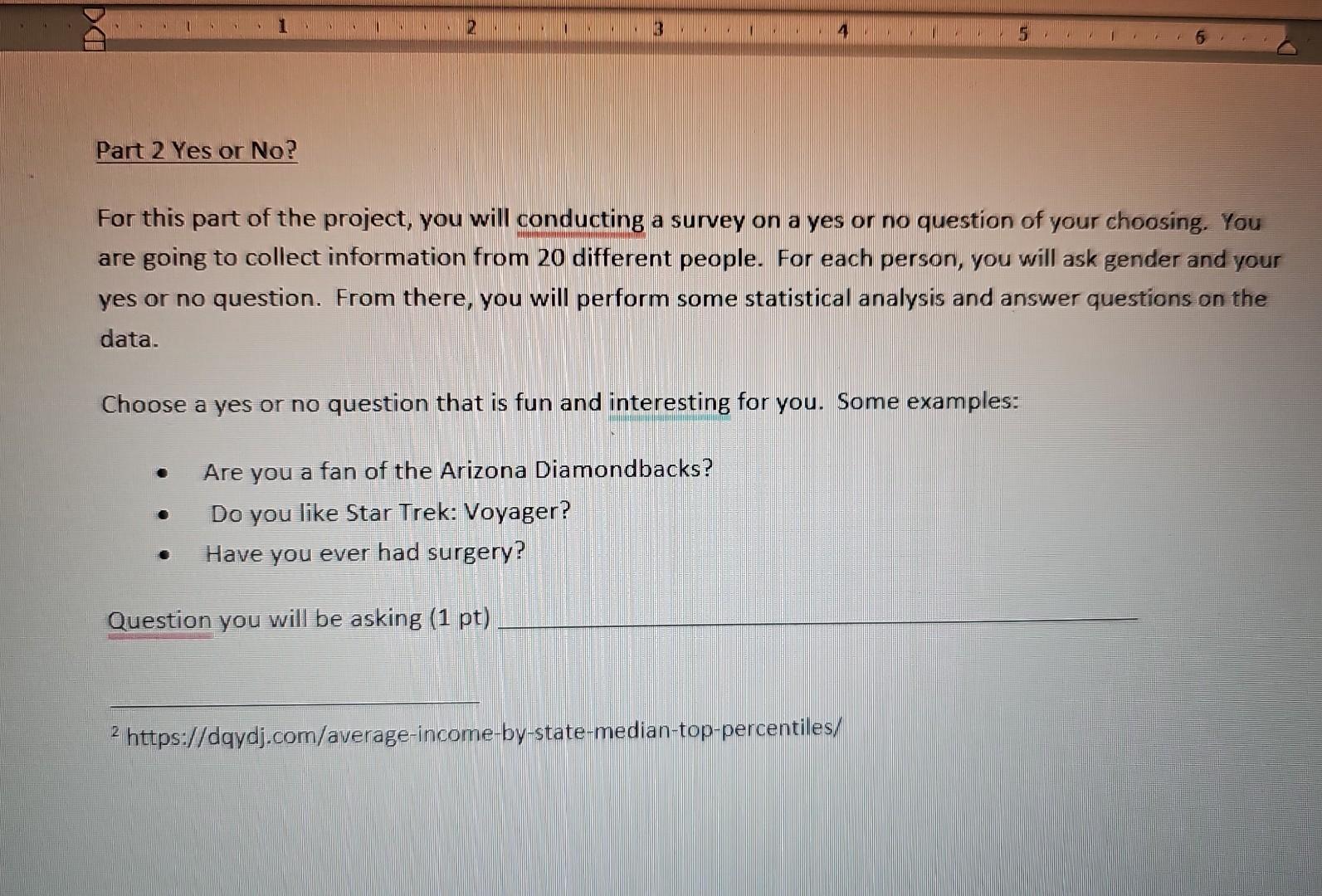 Solved For this part of the project, you will conducting a | Chegg.com
