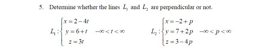 Solved Determine whether the lines L1 ﻿and L2 ﻿are | Chegg.com