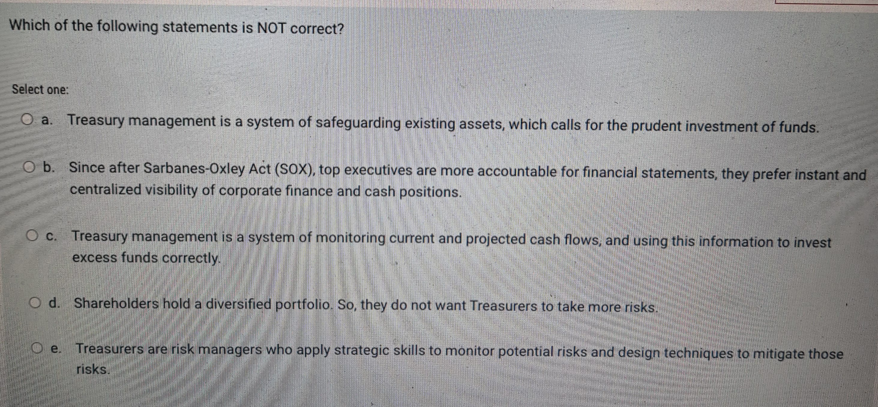 Solved Which of the following statements is NOT | Chegg.com