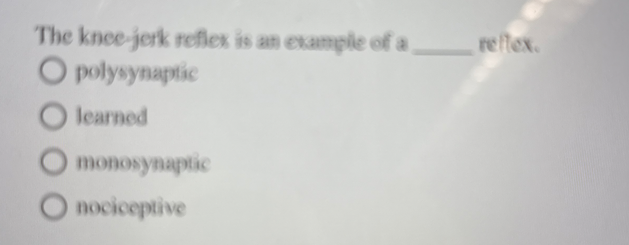 Solved The knee-jerk reflex is an example of a | Chegg.com