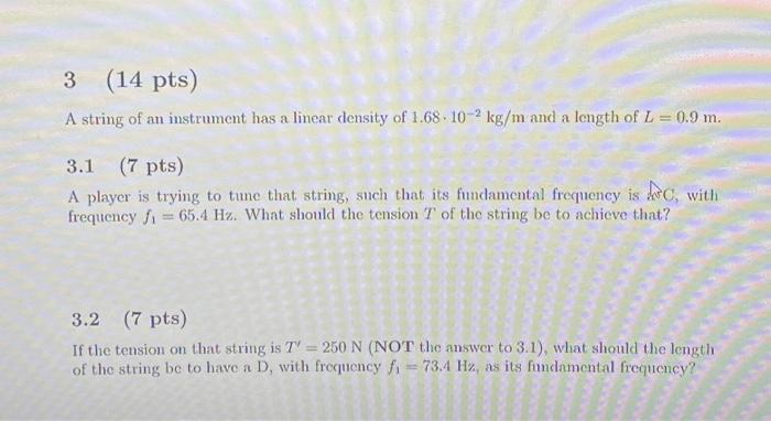 Solved A string of an instrument has a linear density of | Chegg.com