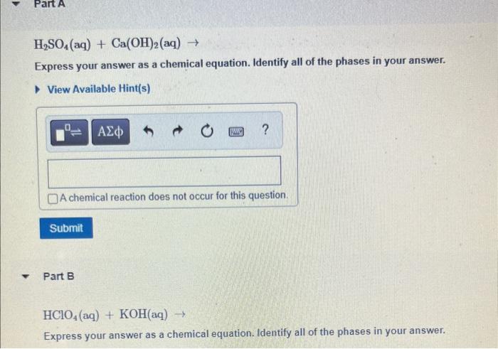 Solved H2SO4(aq)+Ca(OH)2(aq)→ Express your answer as a | Chegg.com
