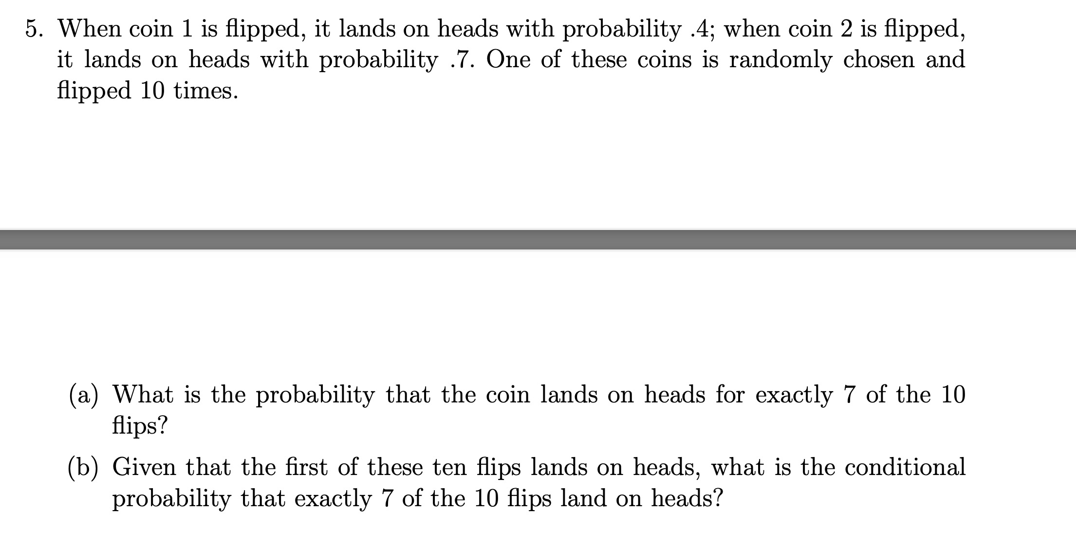 Solved When coin 1 ﻿is flipped, it lands on heads with | Chegg.com