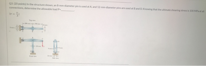 Solved Q3. (20 points) In the structure shown an | Chegg.com