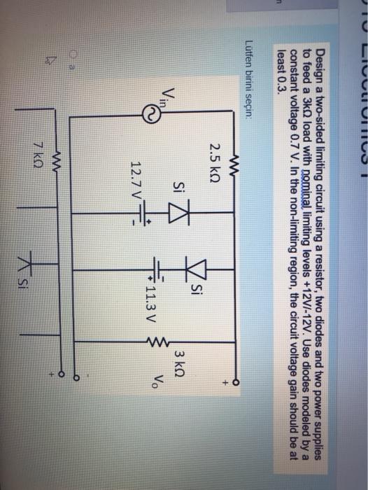Solved ו ססוווטווסו שוב Design a two-sided limiting circuit | Chegg.com