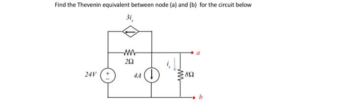 Solved Find the Thevenin equivalent between node (a) and (b) | Chegg.com