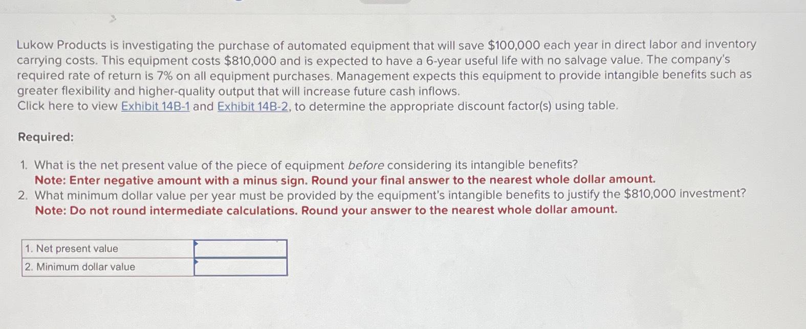 Solved Lukow Products is investigating the purchase of | Chegg.com
