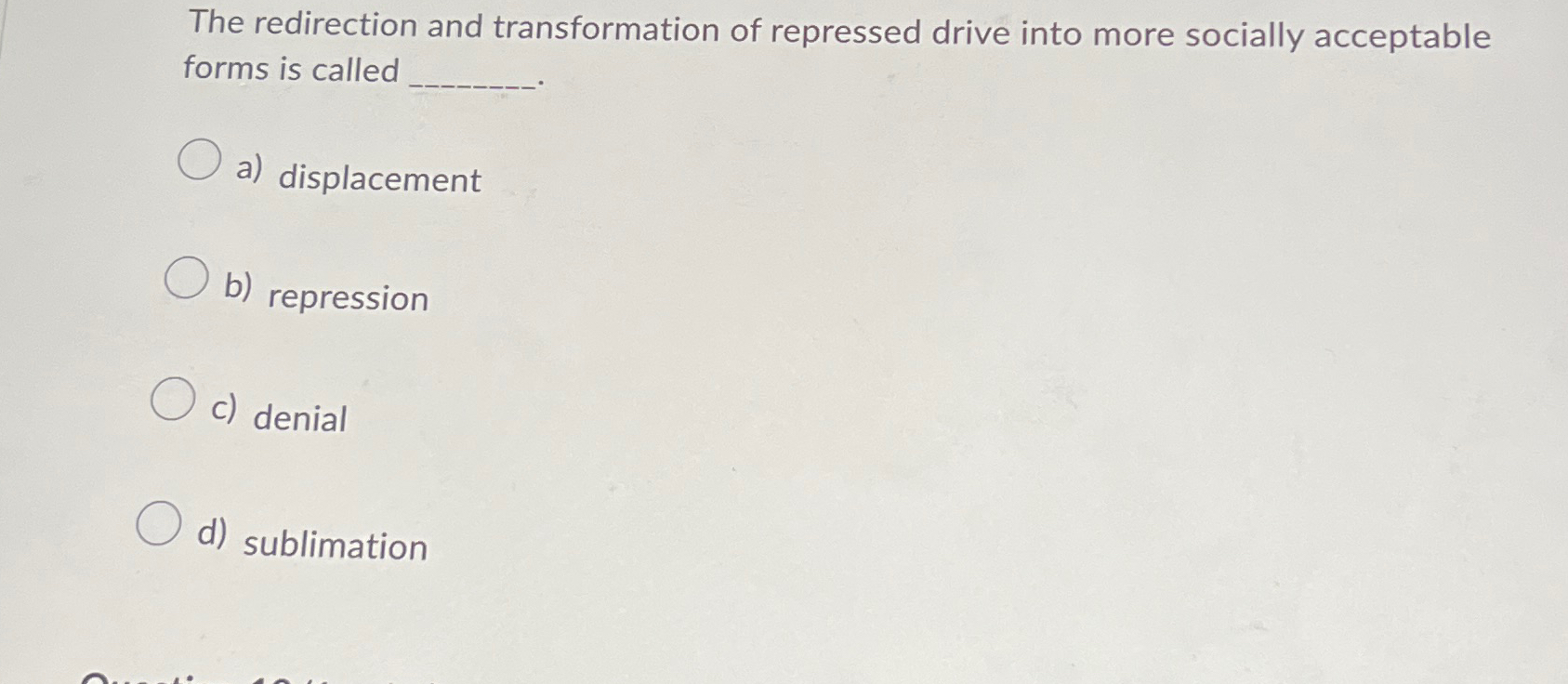 Solved The redirection and transformation of repressed drive | Chegg.com