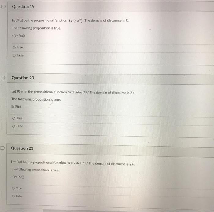 Solved Question 19 Let Pix) be the propositional function | Chegg.com