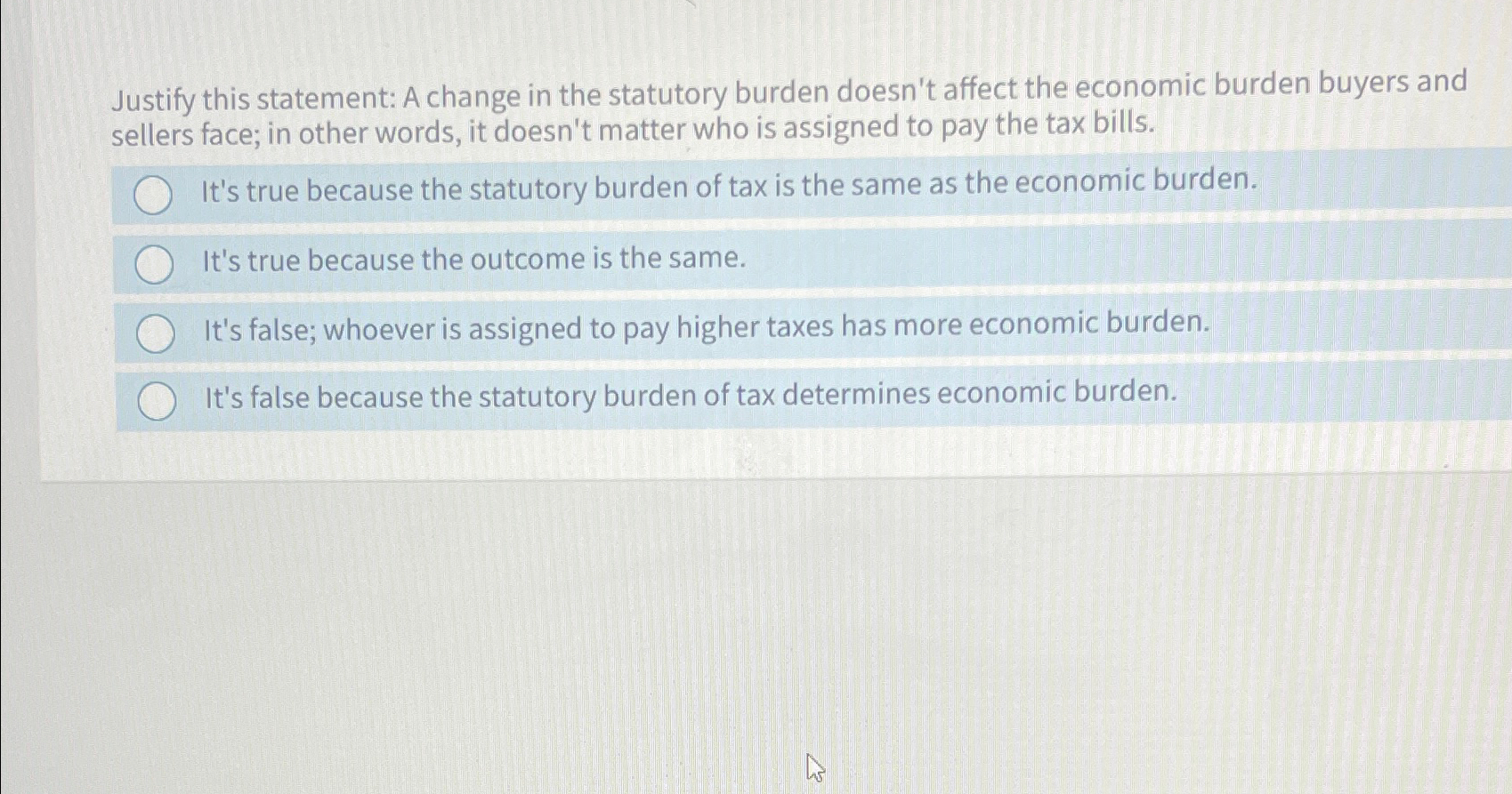 Solved Justify this statement: A change in the statutory | Chegg.com