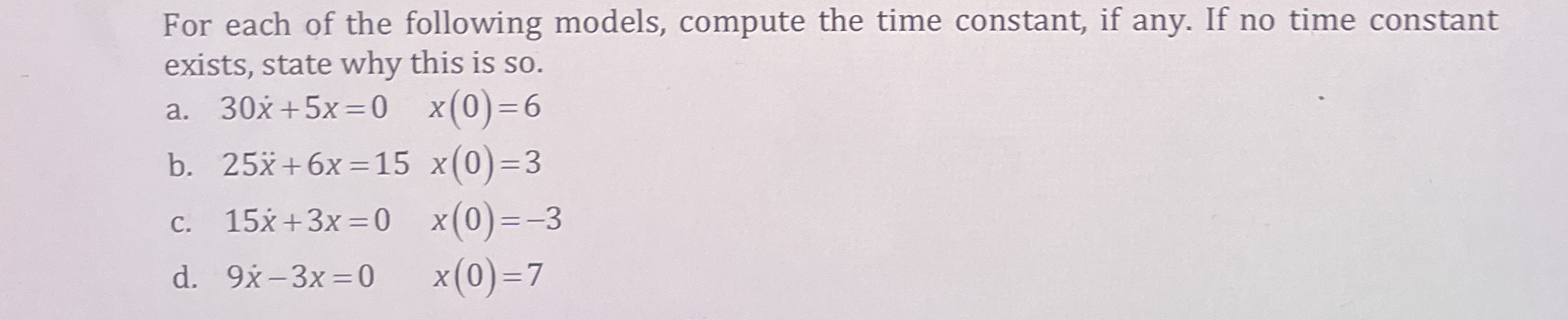 For each of the following models, compute the time | Chegg.com