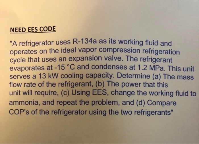 Need the EES code. please dont handwrite the | Chegg.com