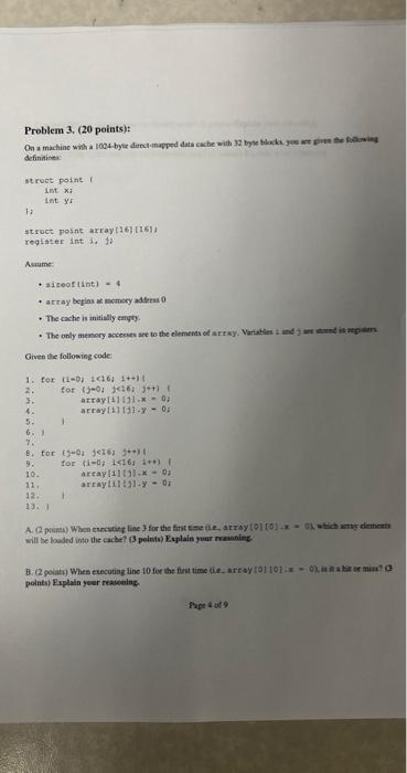 Problem 3, (20 points): definitise: Aswame: + alkeof | Chegg.com