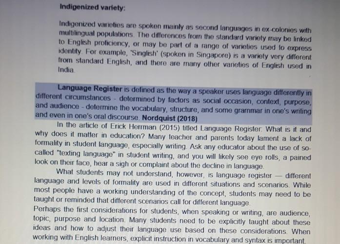 Language and Dialect Every language is a composite of | Chegg.com