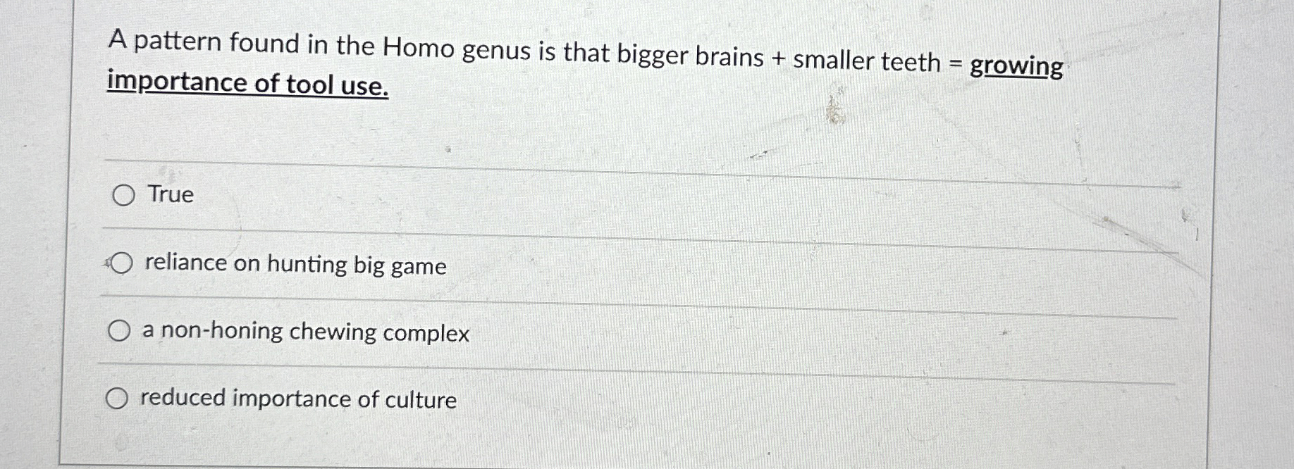 Solved A pattern found in the Homo genus is that bigger | Chegg.com