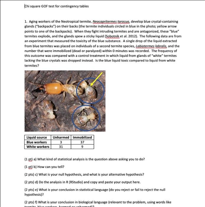 Solved Chi square GOF test for contingency tables 1. Aging | Chegg.com