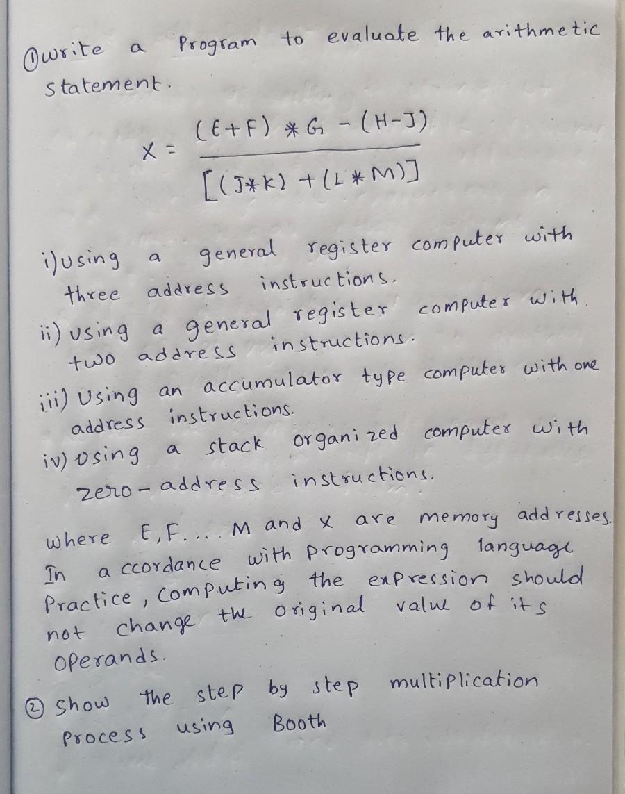Solved Owrite Program to evaluate the arithmetic Statement. | Chegg.com