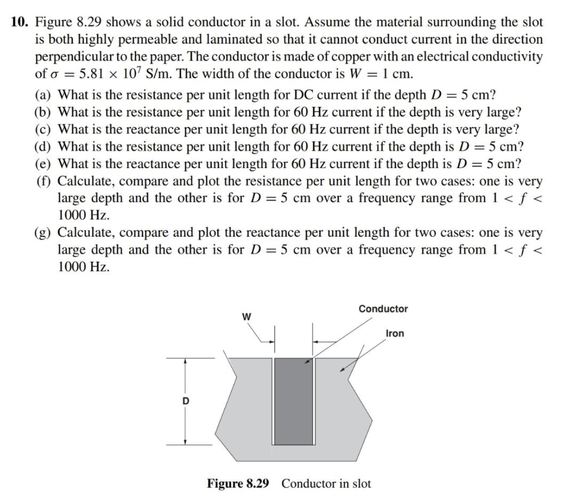 Figure 8.29 ﻿shows a solid conductor in a slot. | Chegg.com