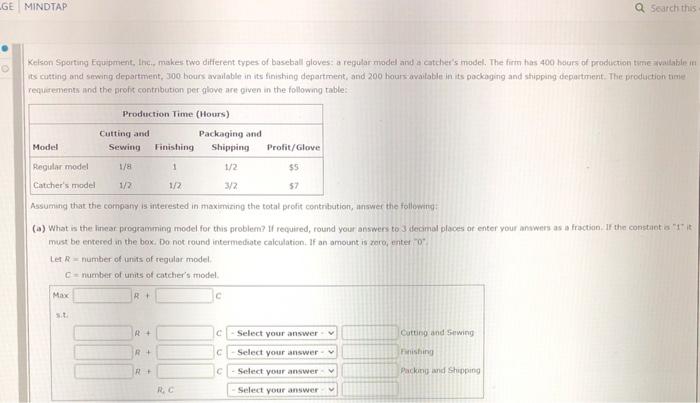 Solved its cutting and seming deportment, 300 - bours | Chegg.com
