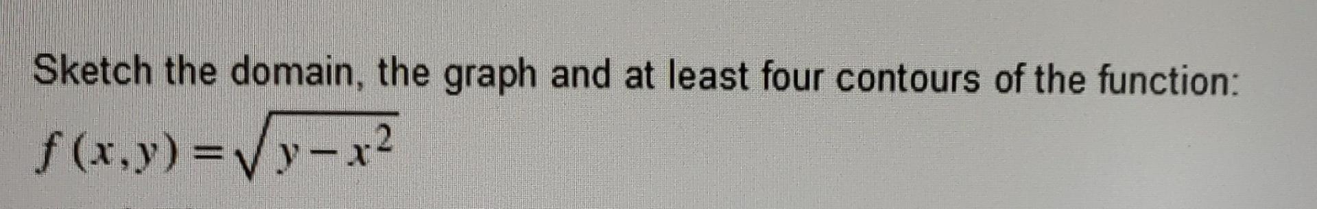 Solved Sketch the domain, the graph and at least four | Chegg.com