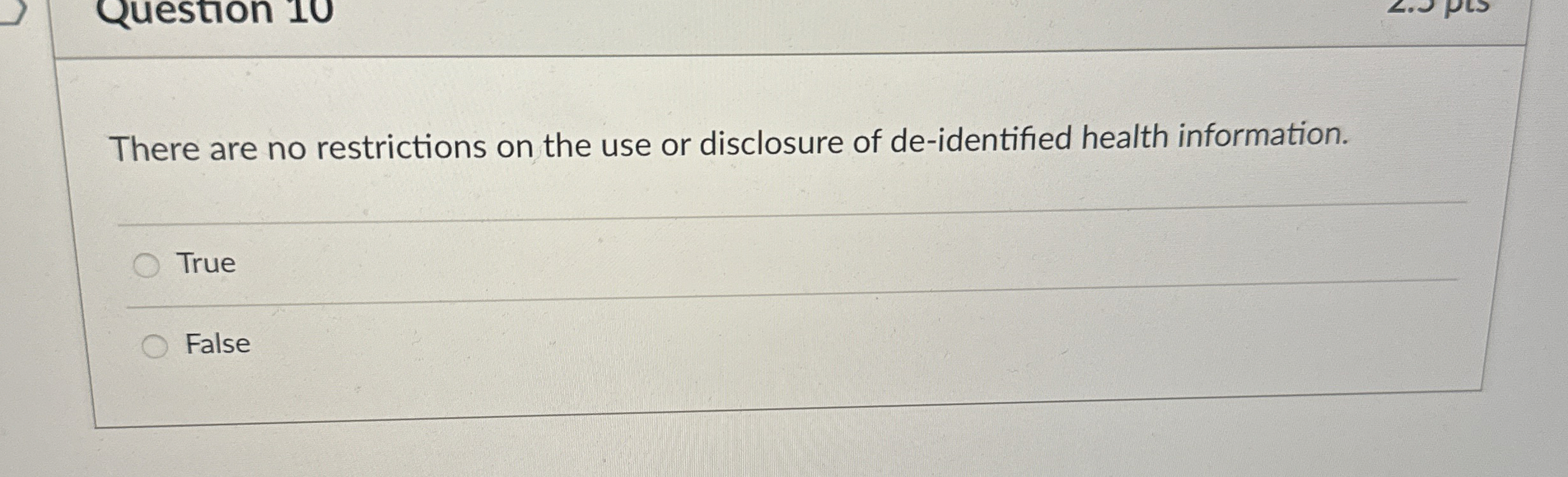 Solved There are no restrictions on the use or disclosure of | Chegg.com