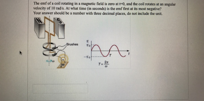 Solved The emf of a coil rotating in a magnetic field is | Chegg.com