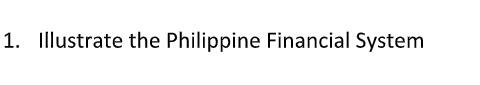 Solved 1. Illustrate the Philippine Financial System | Chegg.com
