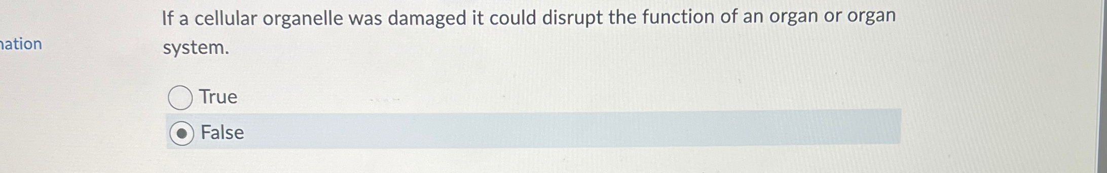 Solved If a cellular organelle was damaged it could disrupt | Chegg.com