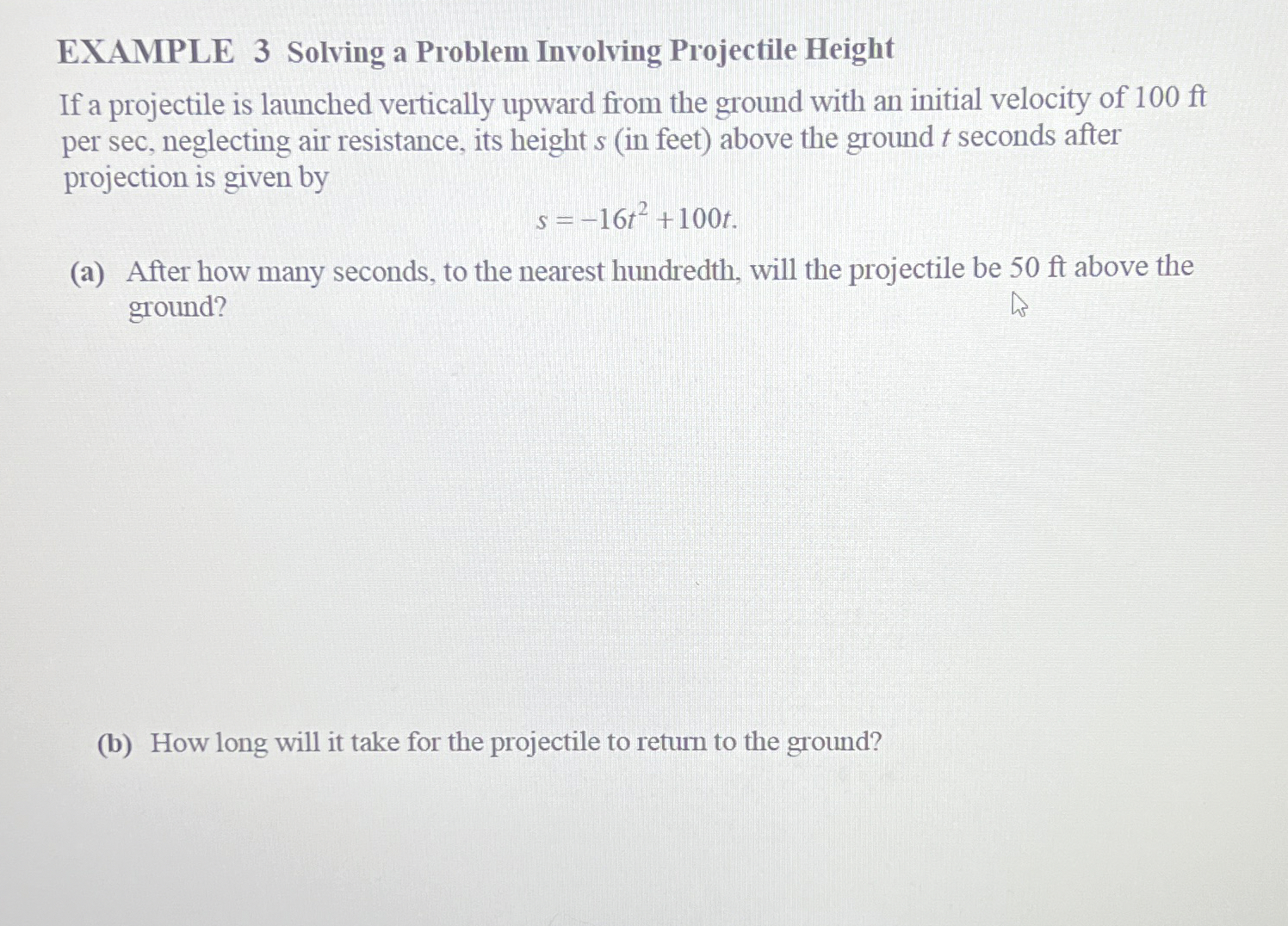 Solved EXAMPLE 3 ﻿Solving a Problem Involving Projectile | Chegg.com