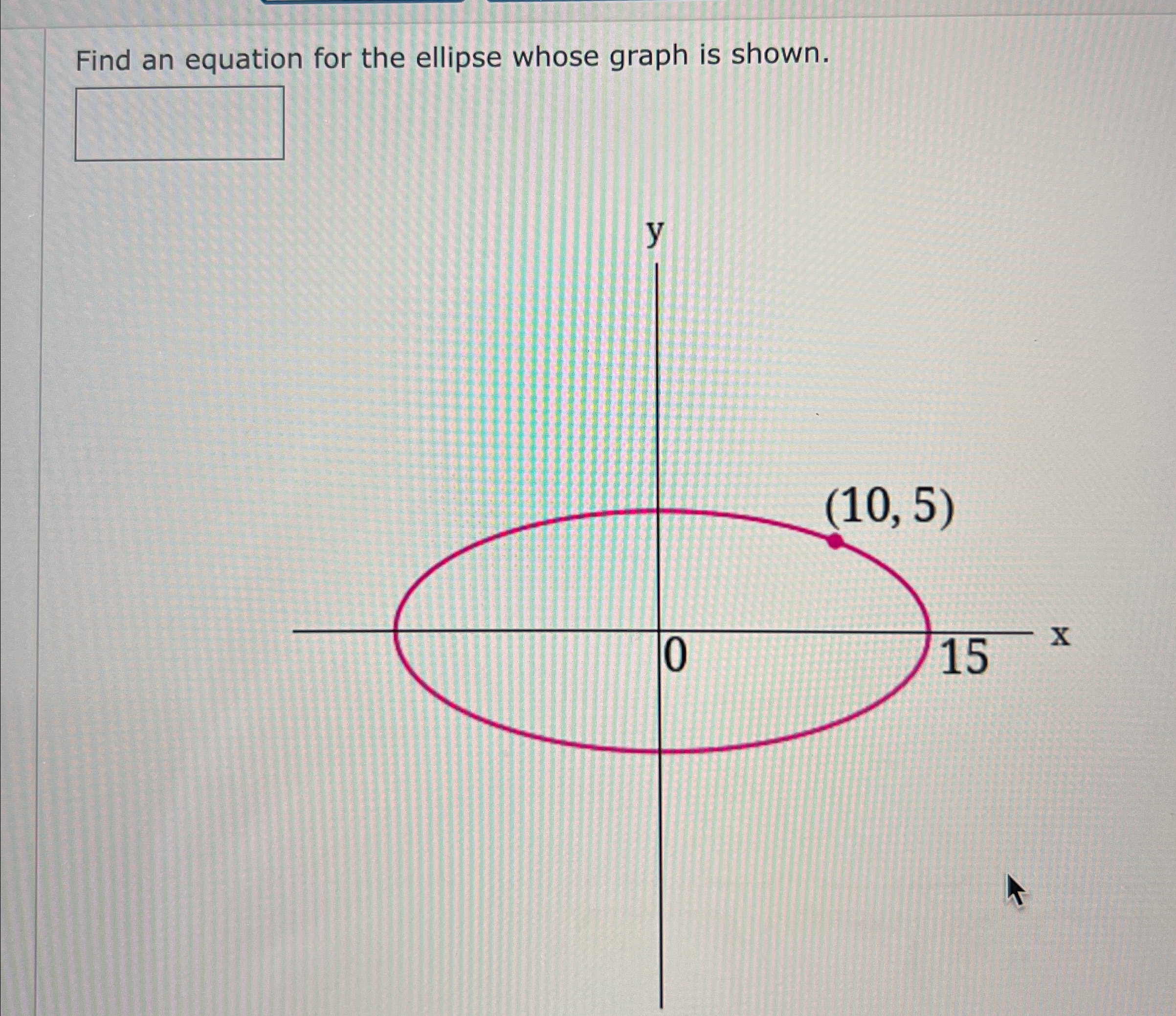 Solved Find an equation for the ellipse whose graph is | Chegg.com