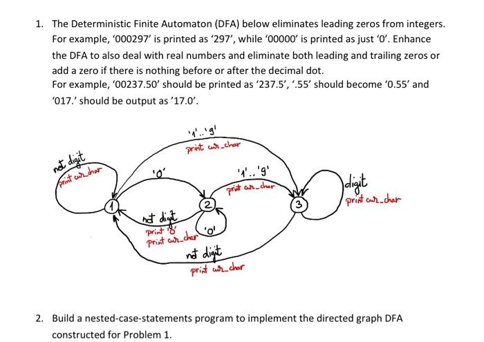 Solved 1 The Deterministic Finite Automaton Dfa Below 