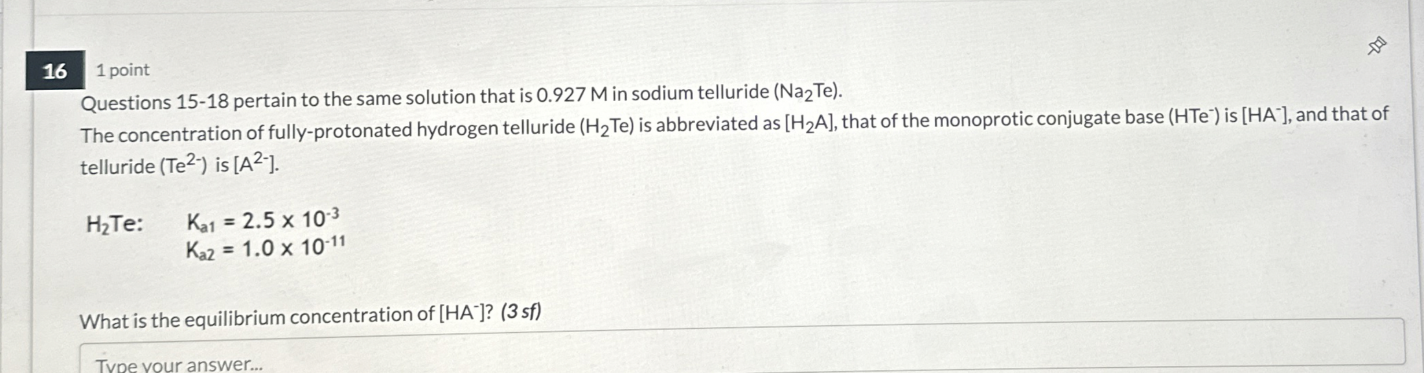Solved Questions 15-18 ﻿pertain to the same solution that is | Chegg.com