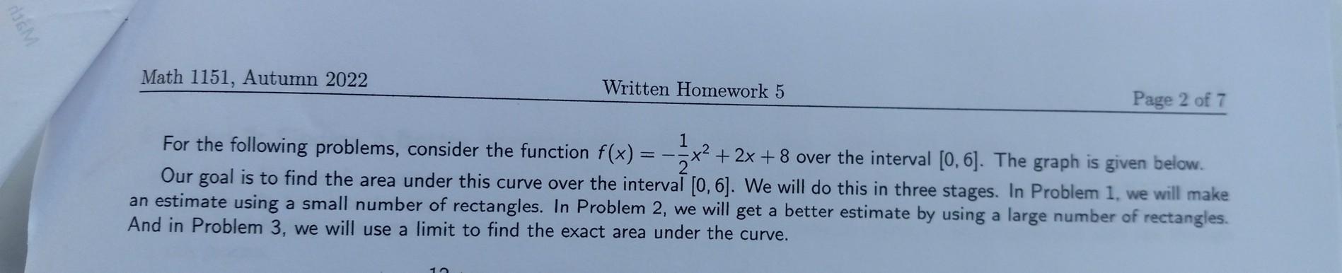 Solved For the following problems, consider the function | Chegg.com