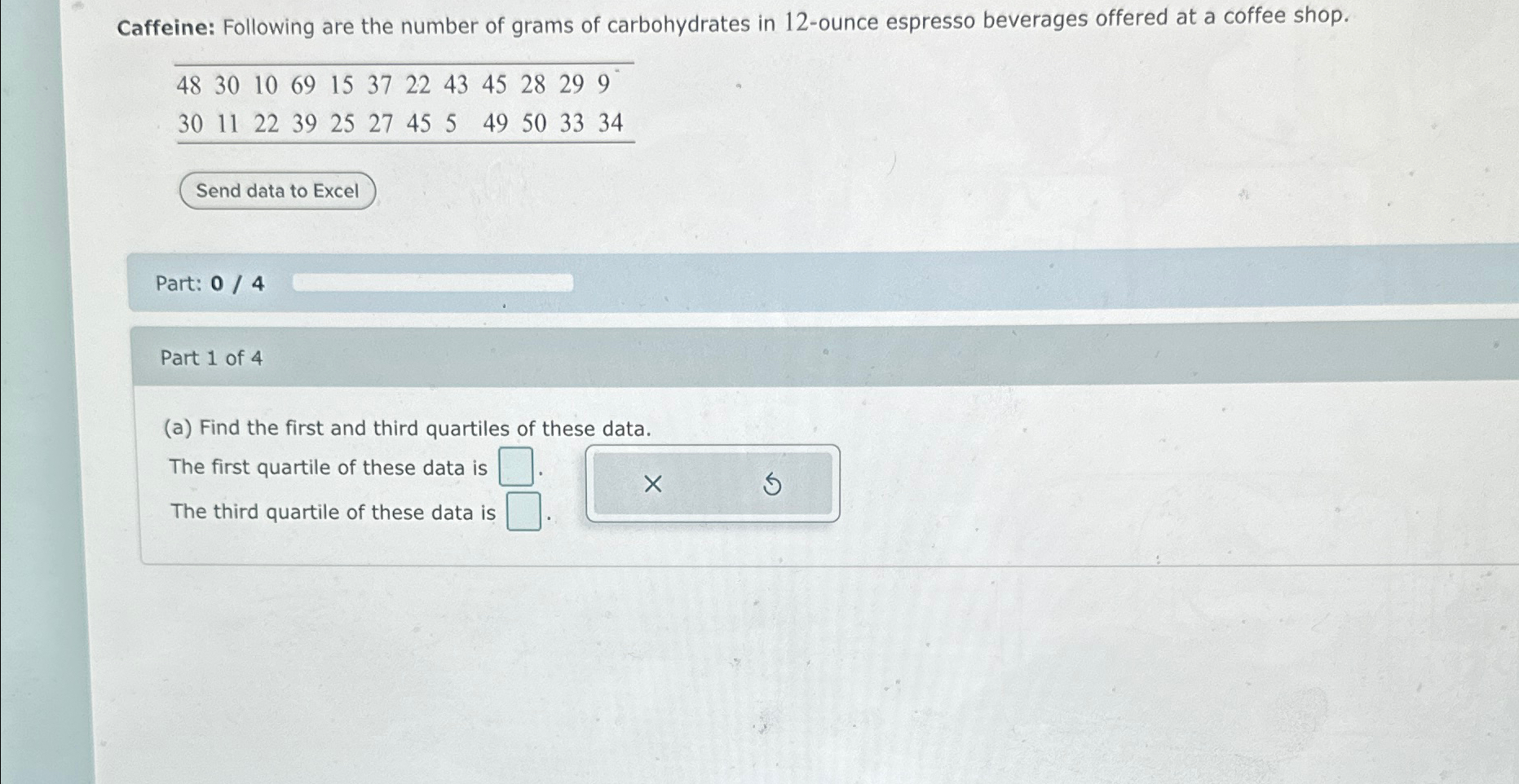 Solved Caffeine: Following are the number of grams of | Chegg.com