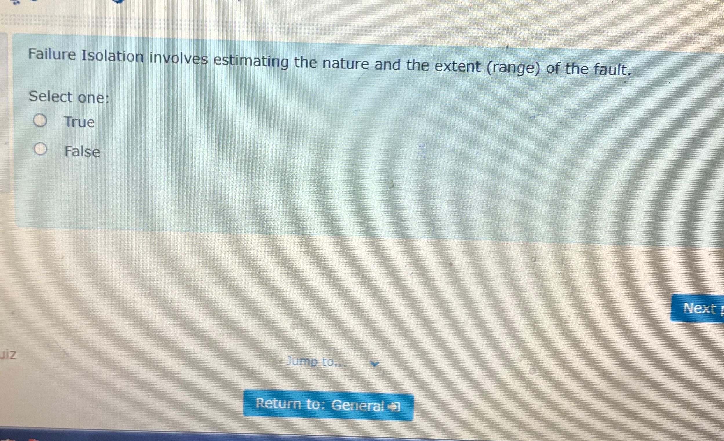 Solved Failure Isolation involves estimating the nature and | Chegg.com