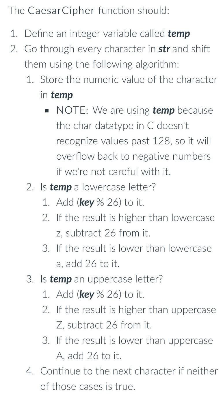 Solved Caesar Cipher is a type of encryption where a string | Chegg.com