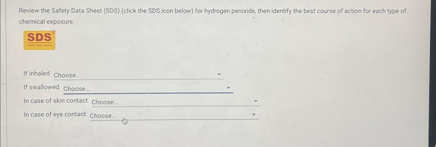 Solved Review the Safety Data Sheet (SDS) (click the SDS | Chegg.com