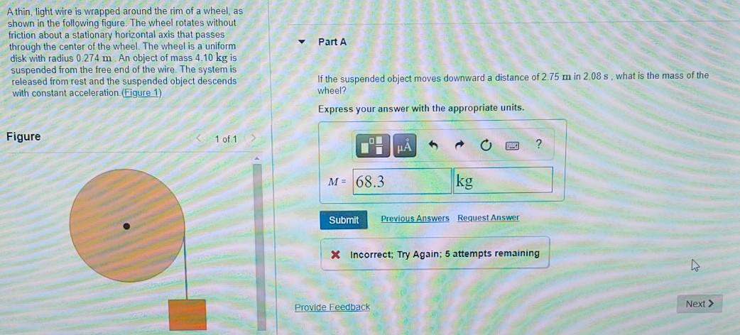 Solved v Part A A thin, light wire is wrapped around the rim | Chegg.com