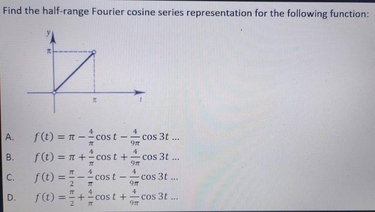 Solved Find the half-range Fourier cosine series | Chegg.com