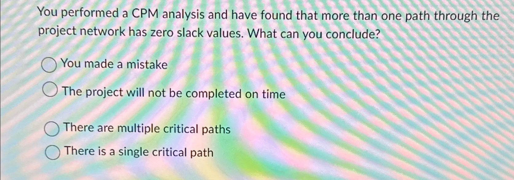 Solved You performed a CPM analysis and have found that more | Chegg.com